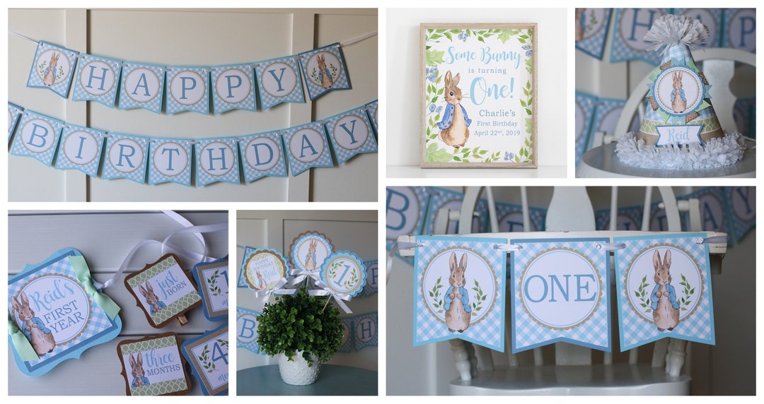 Peter Rabbit Birthday Decorations Package, First Birthday Party Decor ...