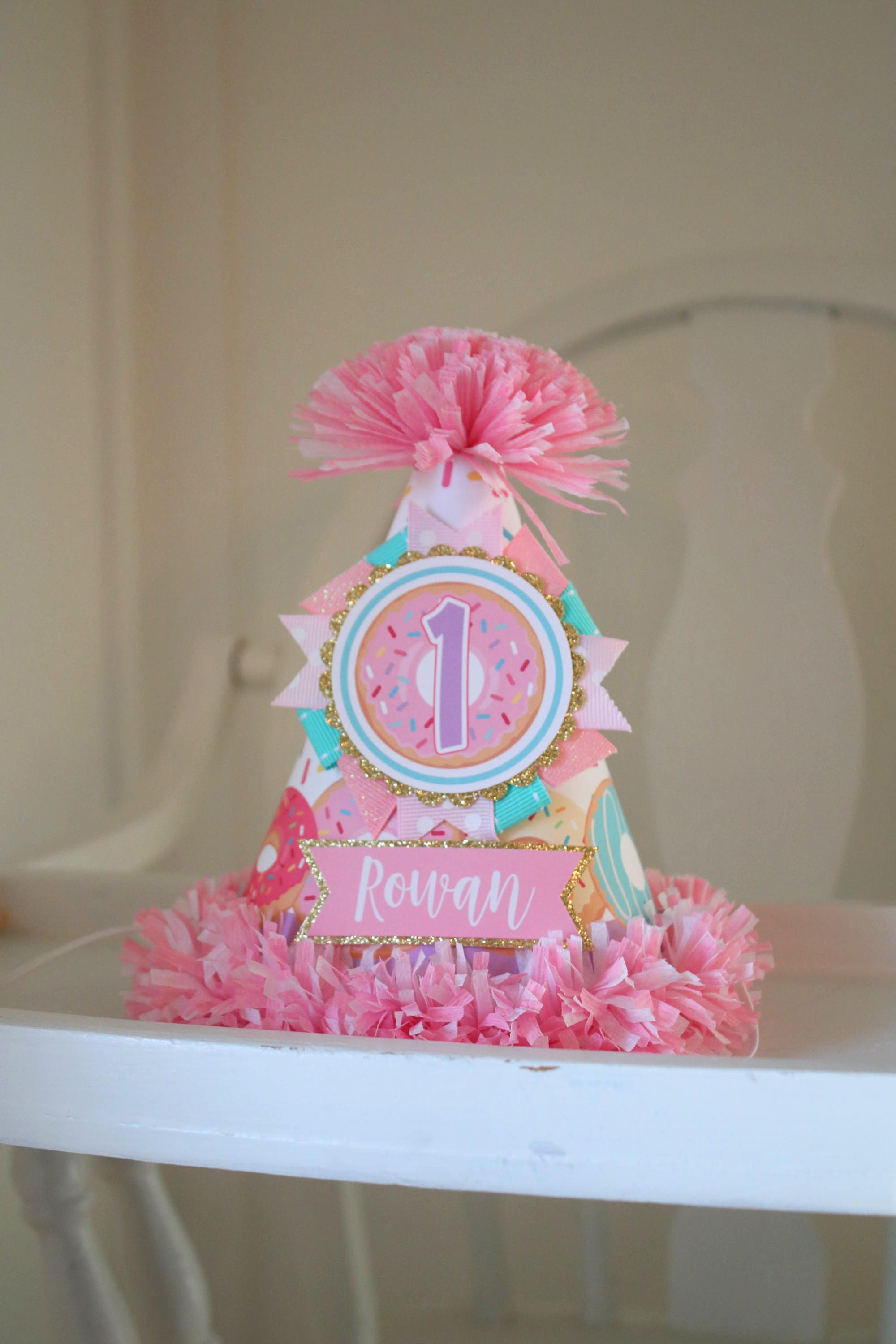 Donut Birthday Party Hat Donut First Birthday Party Hat - Etsy