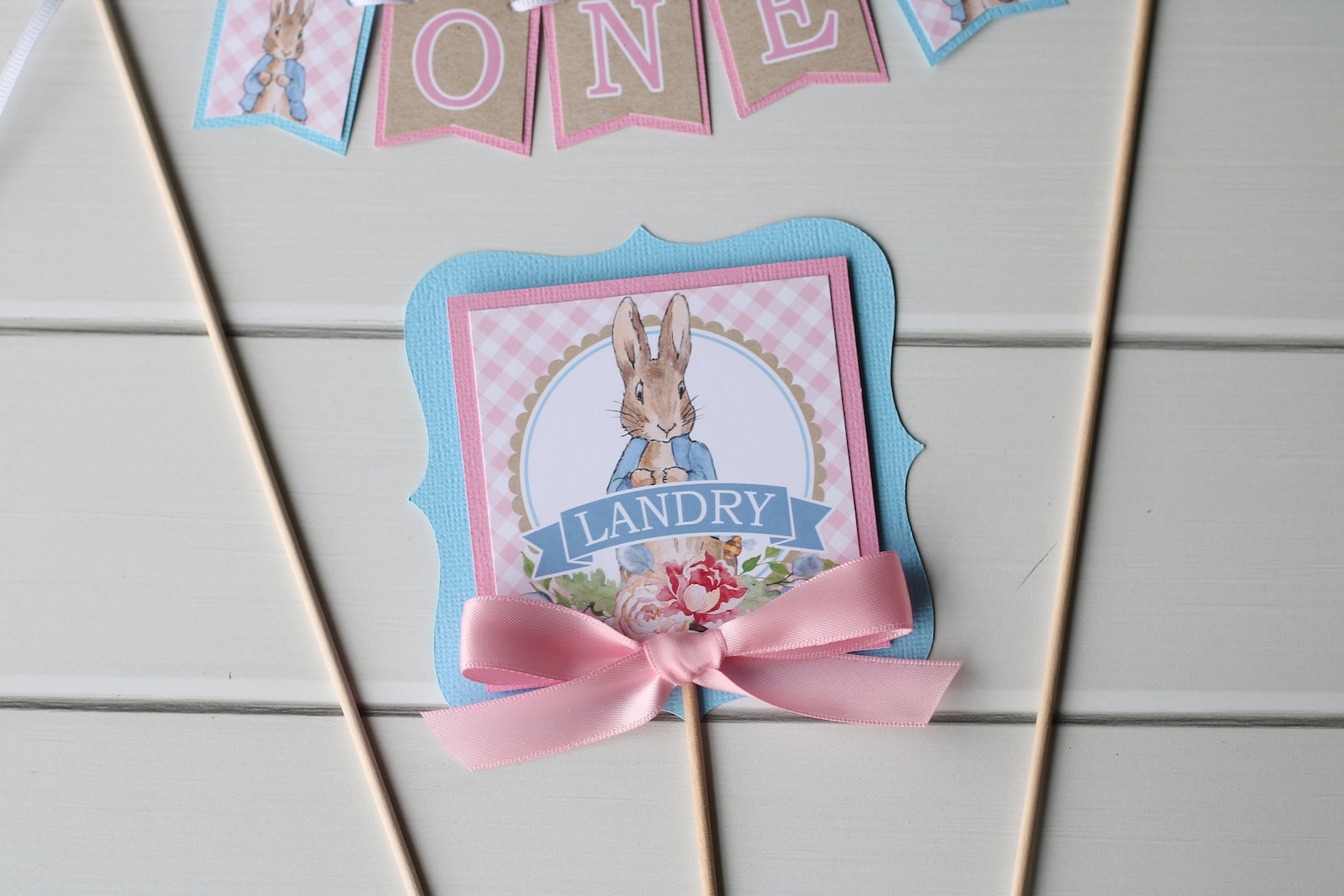 Peter Rabbit Girly Cake Topper Set Cake Bunting & Topper Set - Etsy