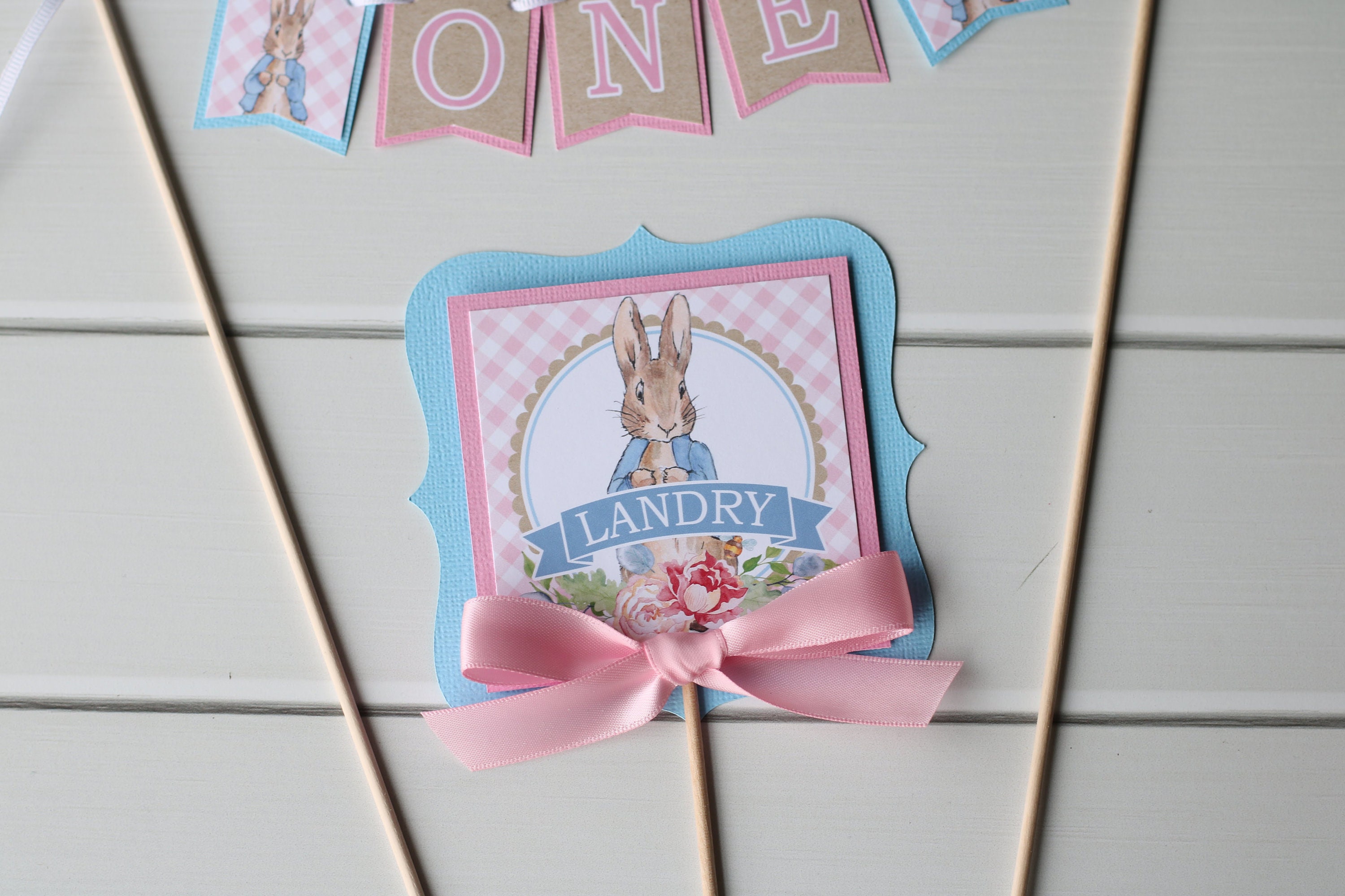 Peter Rabbit Girly Cake Topper Set Cake Bunting & Topper Set - Etsy