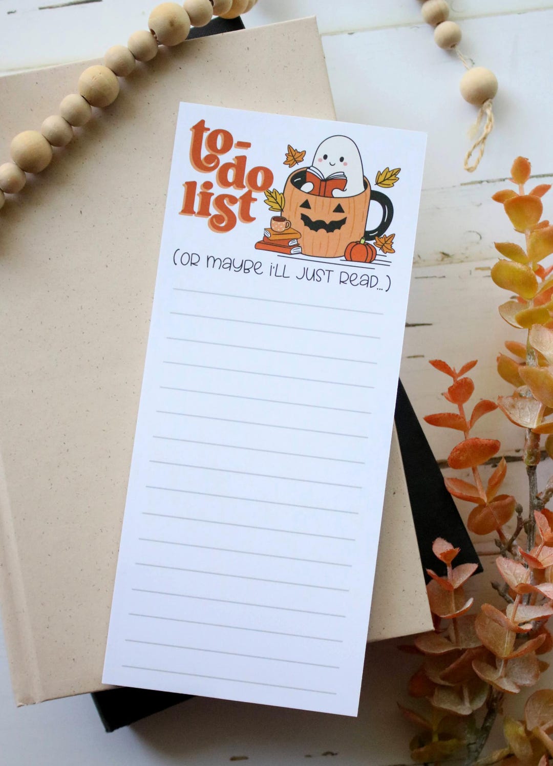 Ghost Notepad, Fall Notepad Gift, to Do List Stationery, Halloween ...