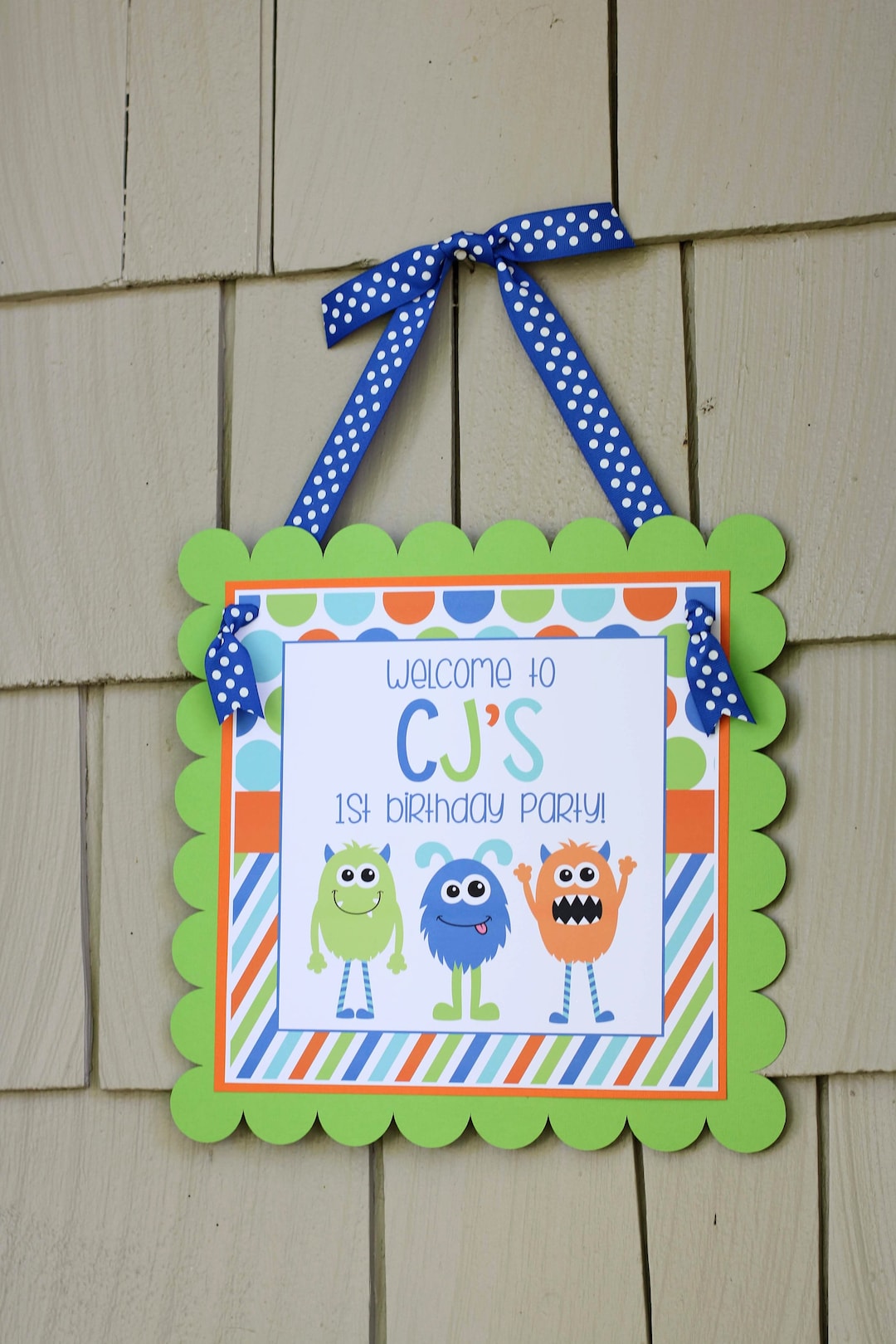 Monster Birthday Welcome Door Sign - Little Monster Birthday ...