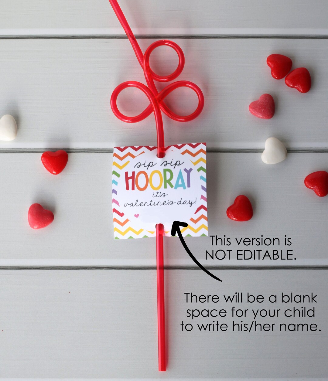 Crazy Straw Valentine, Printable Valentine, Non Candy Valentine, School ...
