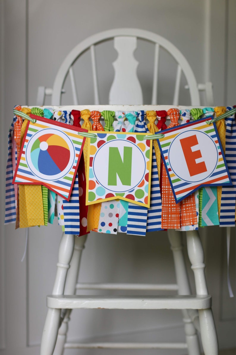 Beach Ball High Chair Fabric Garland Summer Pool Party Beach - Etsy
