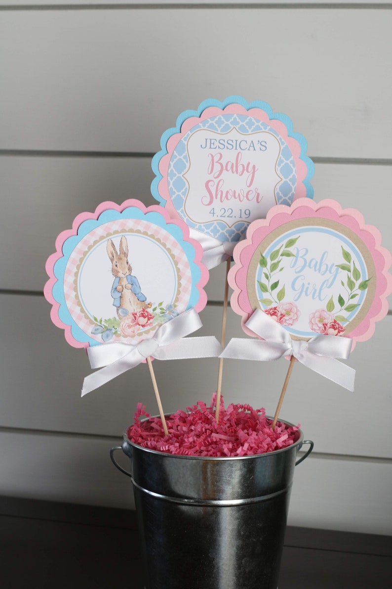Peter Rabbit Baby Shower Girl Centerpiece Sticks Bunny Baby - Etsy