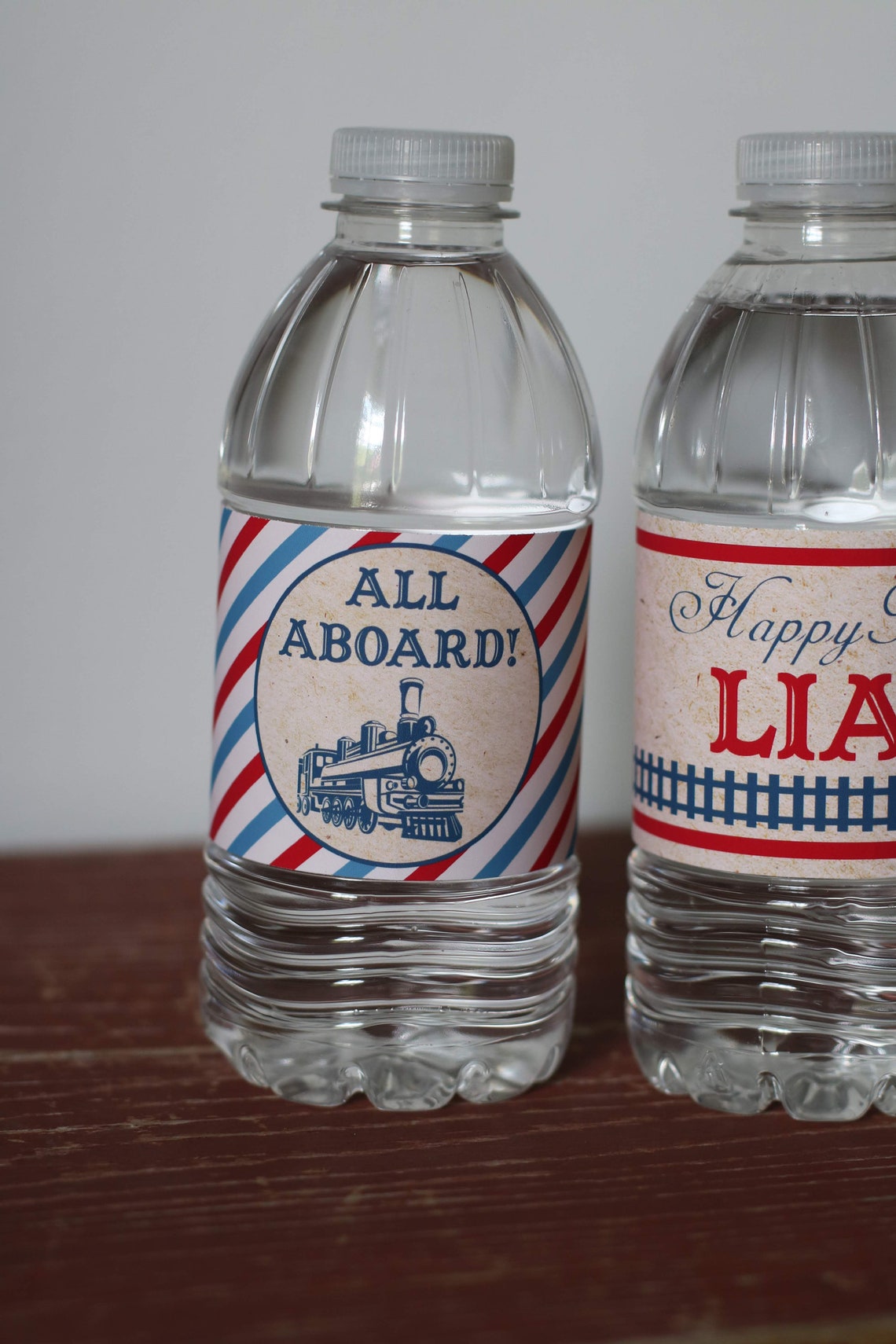 Vintage Train Water Bottle Labels Train Birthday Decorations | Etsy