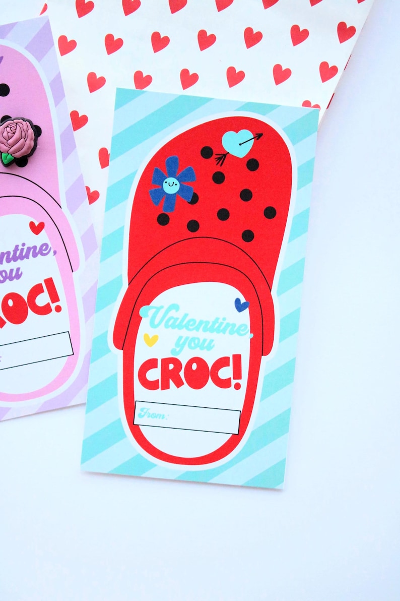 Crocs Valentine, Printable Valentine Cards, Croc Charm Valentines ...
