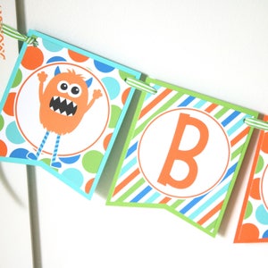 Monster Birthday Banner - Little Monster Birthday Decorations Fully ...