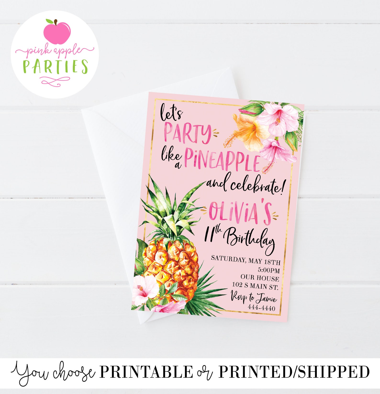 Pineapple Birthday Invitation - Tropical Birthday - Party Like A ...