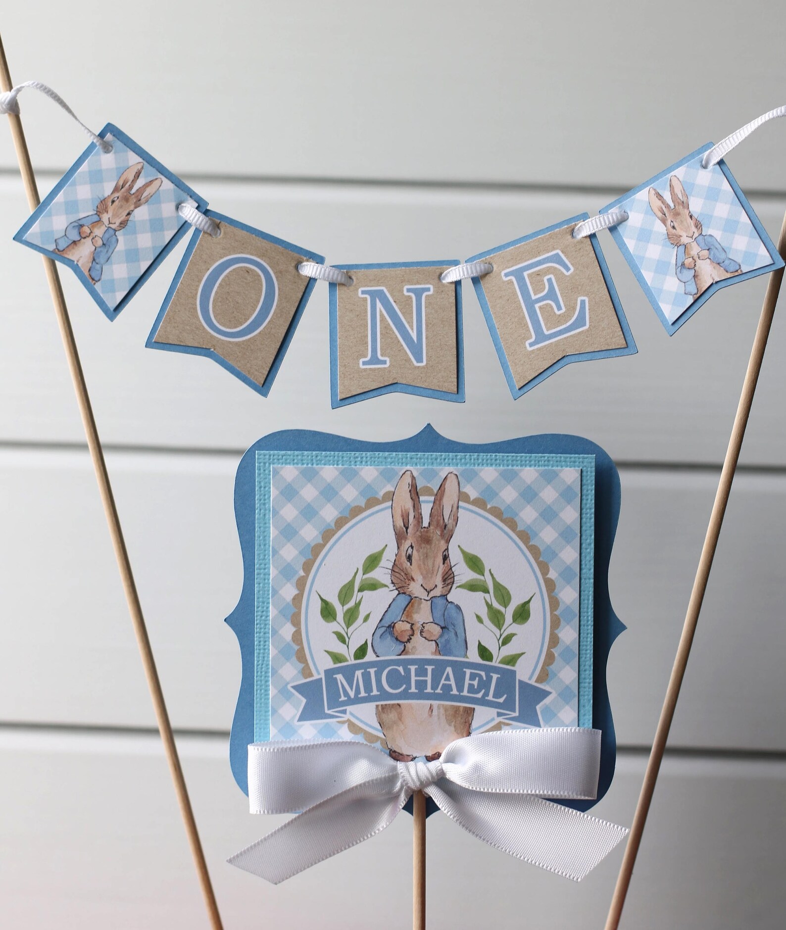 Peter Rabbit Cake Topper Set Cake Bunting & Topper Set - Etsy