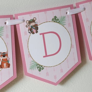 Tribal Jungle Animals Birthday Banner Boho Tribal Jungle Happy Birthday ...