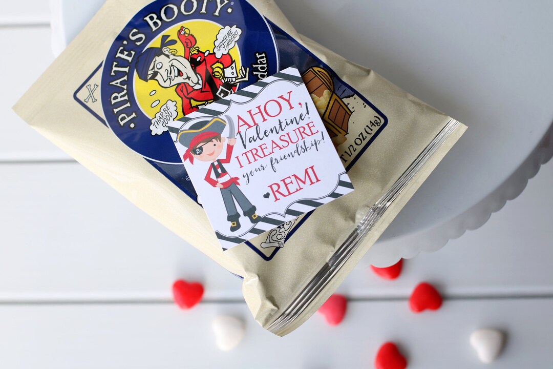Pirate Valentine, Personalized Printable Valentine, Noncandy Kids ...