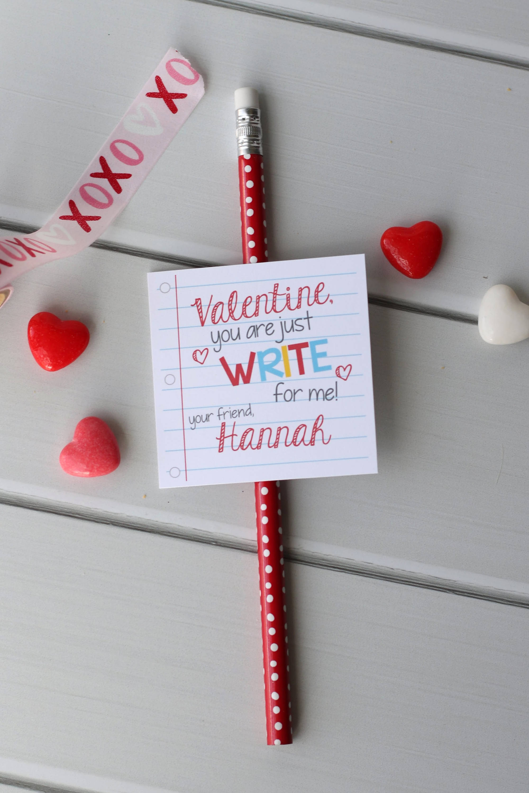 Pencil Valentine, Printable Pencil Valentine, Noncandy Valentine ...