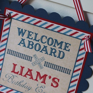 Vintage Train Birthday Welcome Aboard Door Sign - Choo Choo Birthday ...