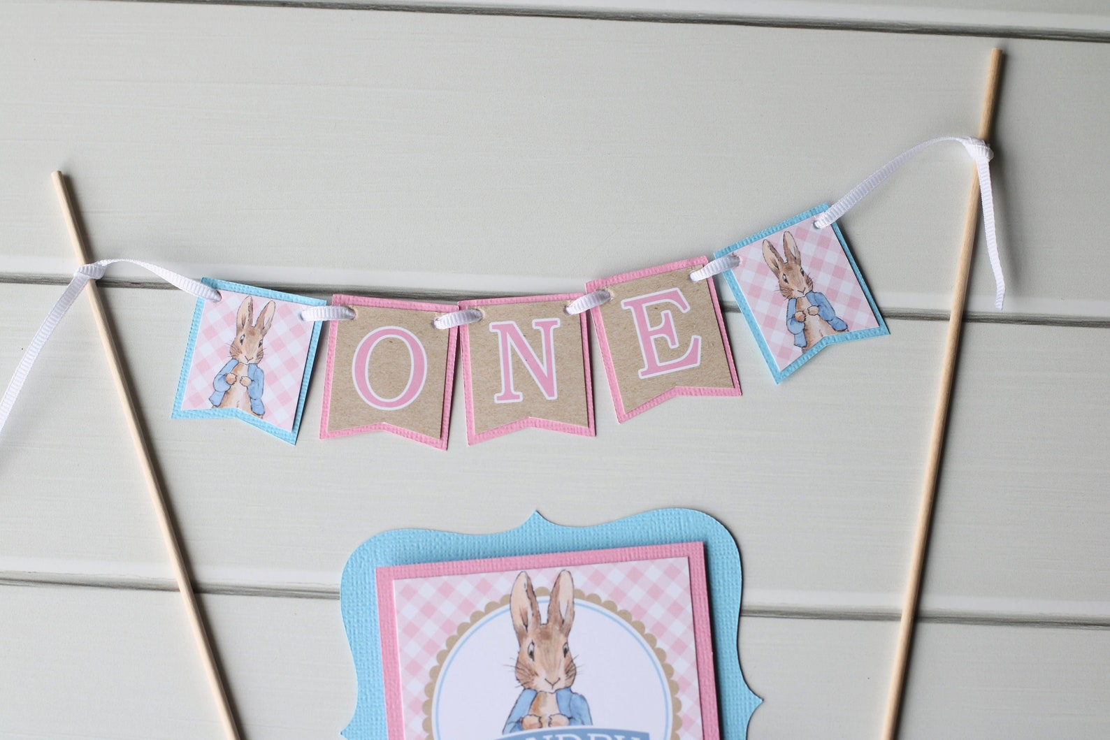 Peter Rabbit Girly Cake Topper Set Cake Bunting & Topper Set - Etsy