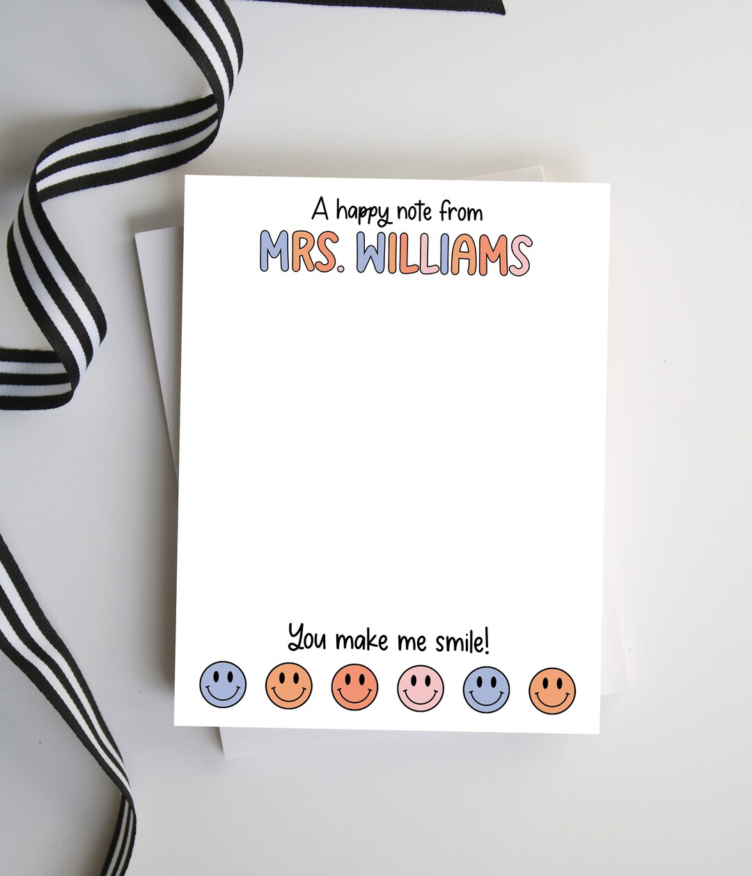 Teacher Notepad Gift, Teacher Appreciation, Smiley Face Notepad for ...