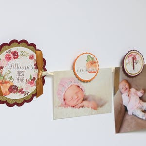 WATERCOLOR PUMPKIN First Birthday Photo Banner 12 Month Photo - Etsy