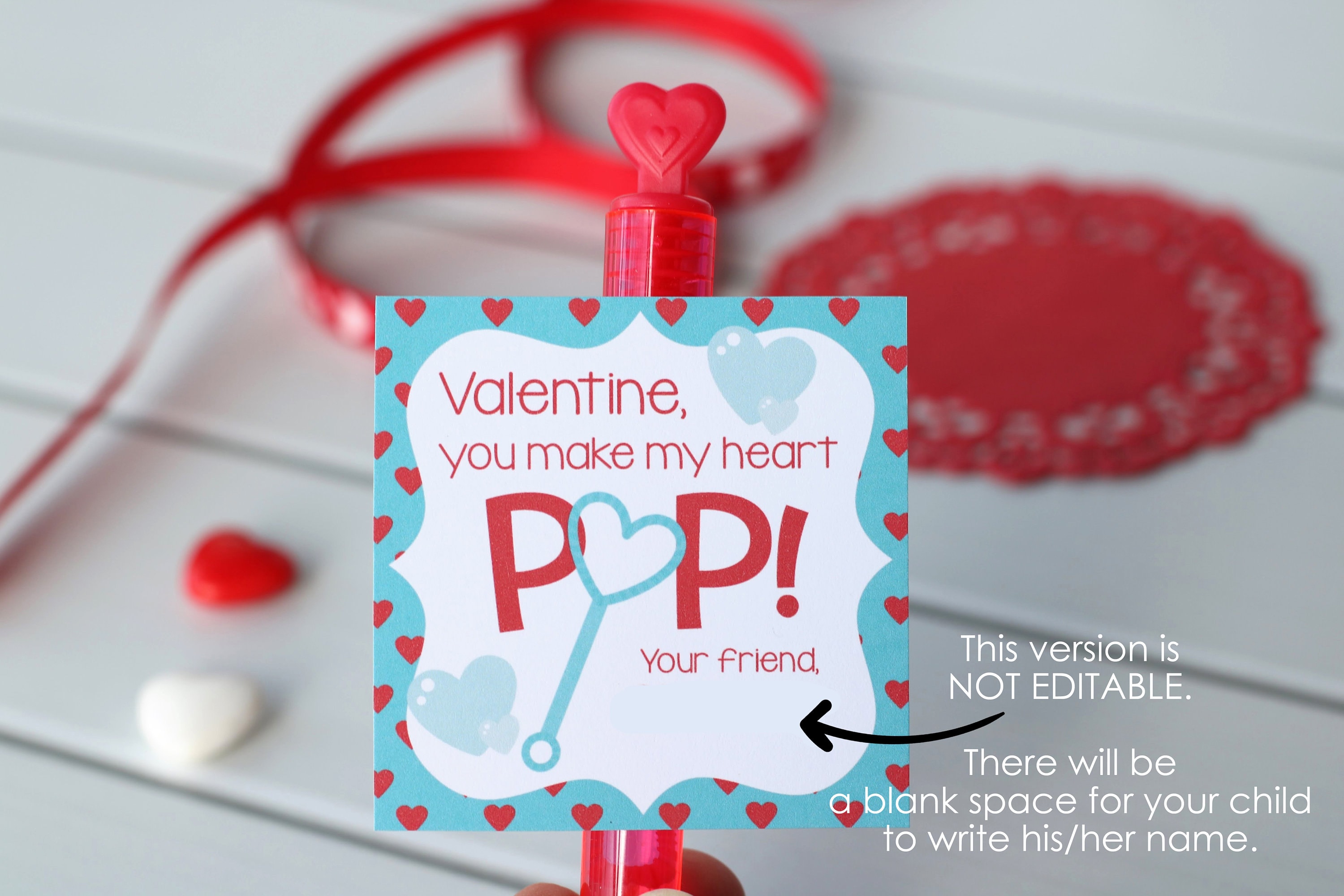 INSTANT DOWNLOAD Bubble Valentine Printable you Make - Etsy