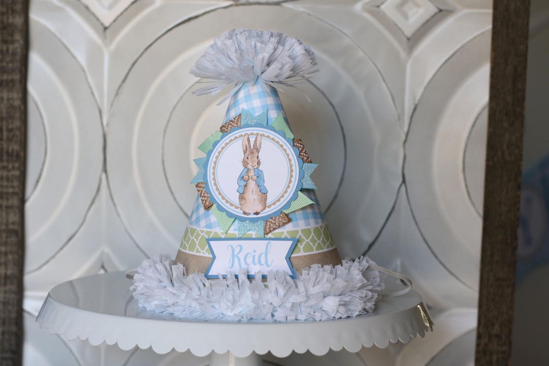 Peter Rabbit Birthday Hat, Boy First Birthday Party Hat, Spring ...
