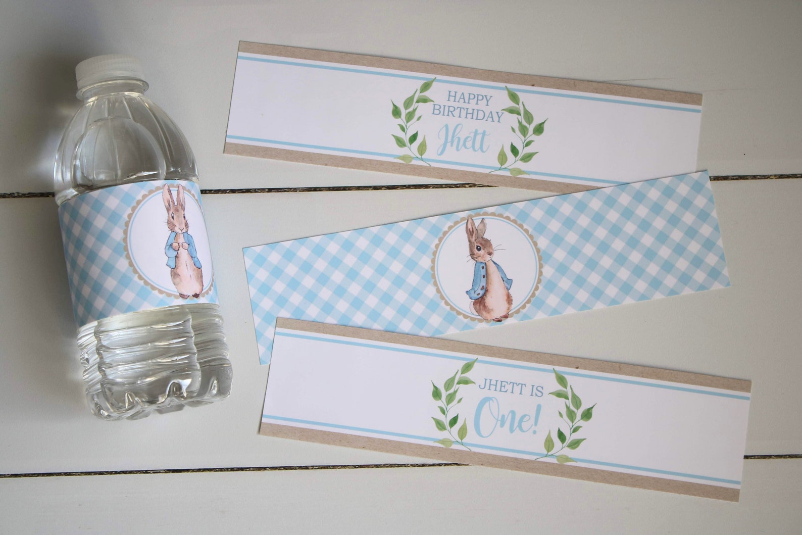 Peter Rabbit Water Bottle Labels, Bunny Birthday Decorations, Boy ...