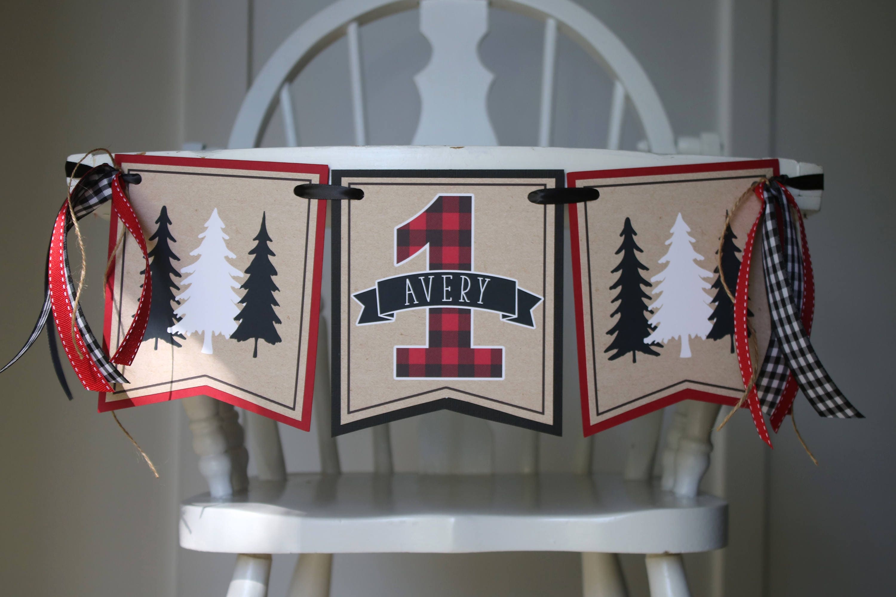 Lumberjack High Chair Banner Buffalo Plaid Birthday High | Etsy