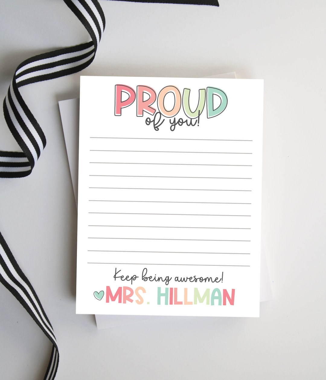 Teacher Notepad Gift, Teacher Appreciation, Smiley Face Notepad for ...