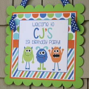 Monster Birthday Welcome Door Sign - Little Monster Birthday ...