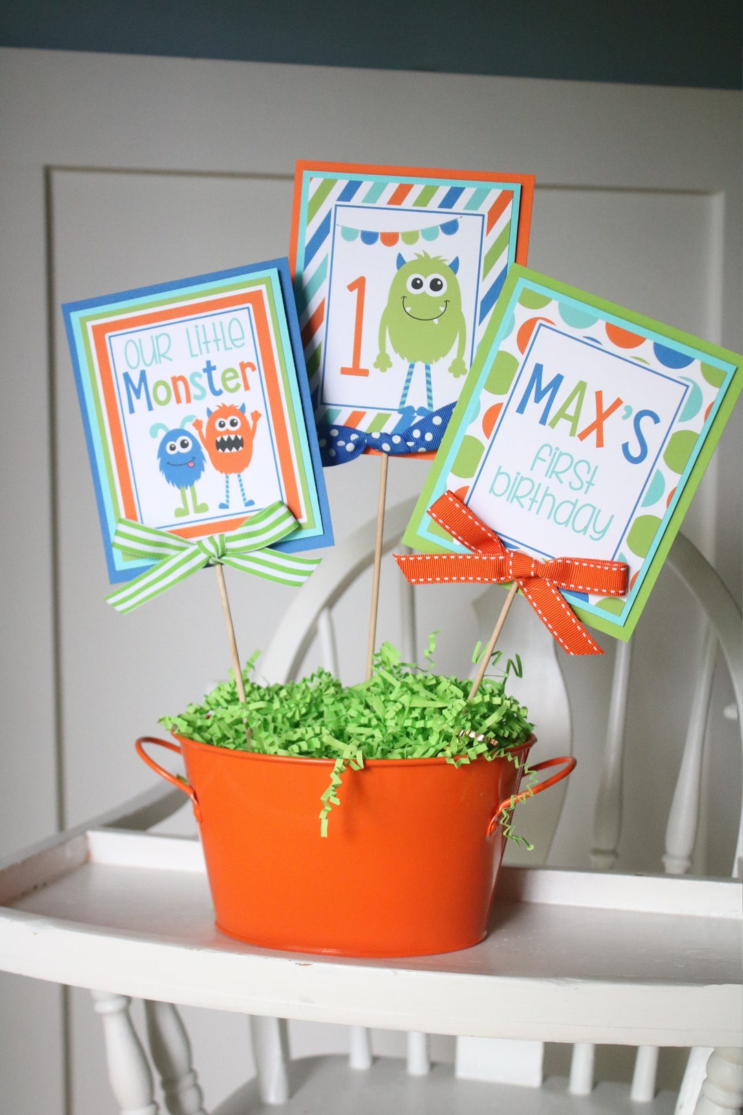Monster Birthday Party Centerpiece Sticks, Little Monster Birthday ...