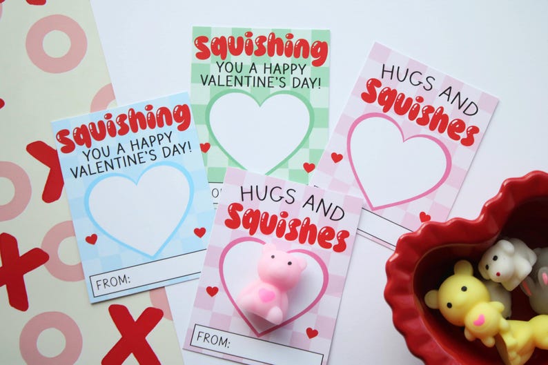 Squishy Valentine, Printable Valentine Cards, Mochi Class Valentines ...