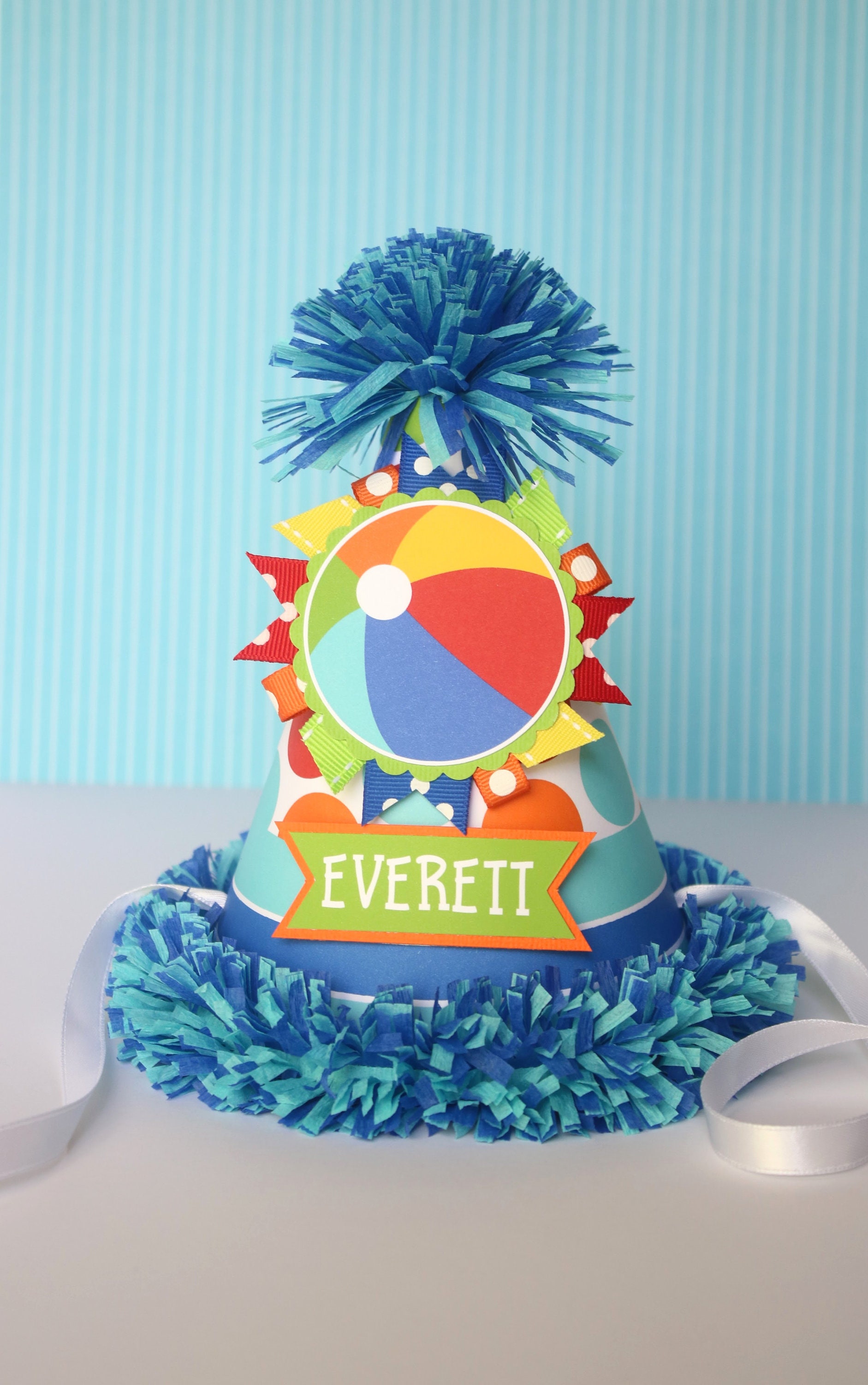 Beach Ball FIRST BIRTHDAY Package High Chair Banner Monthly - Etsy