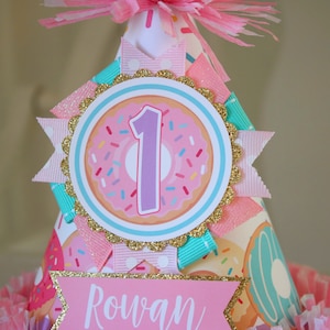 Donut Birthday Party Hat - Donut First Birthday Party Hat - Girl First ...