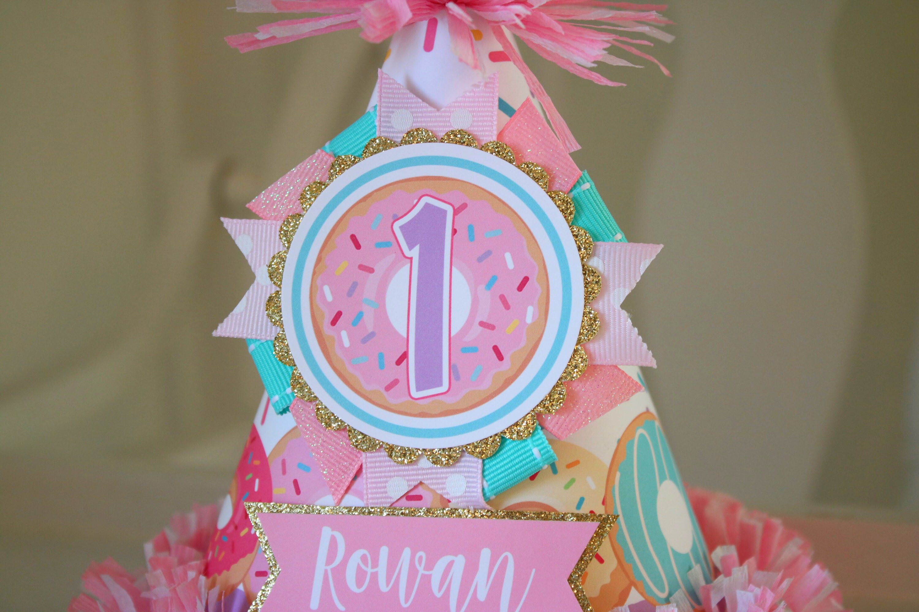 Donut Birthday Party Hat Donut First Birthday Party Hat - Etsy