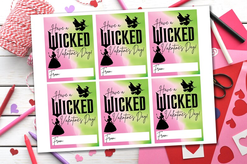 Wicked Valentine, Printable Valentine Cards, Class Valentines, Elphaba ...