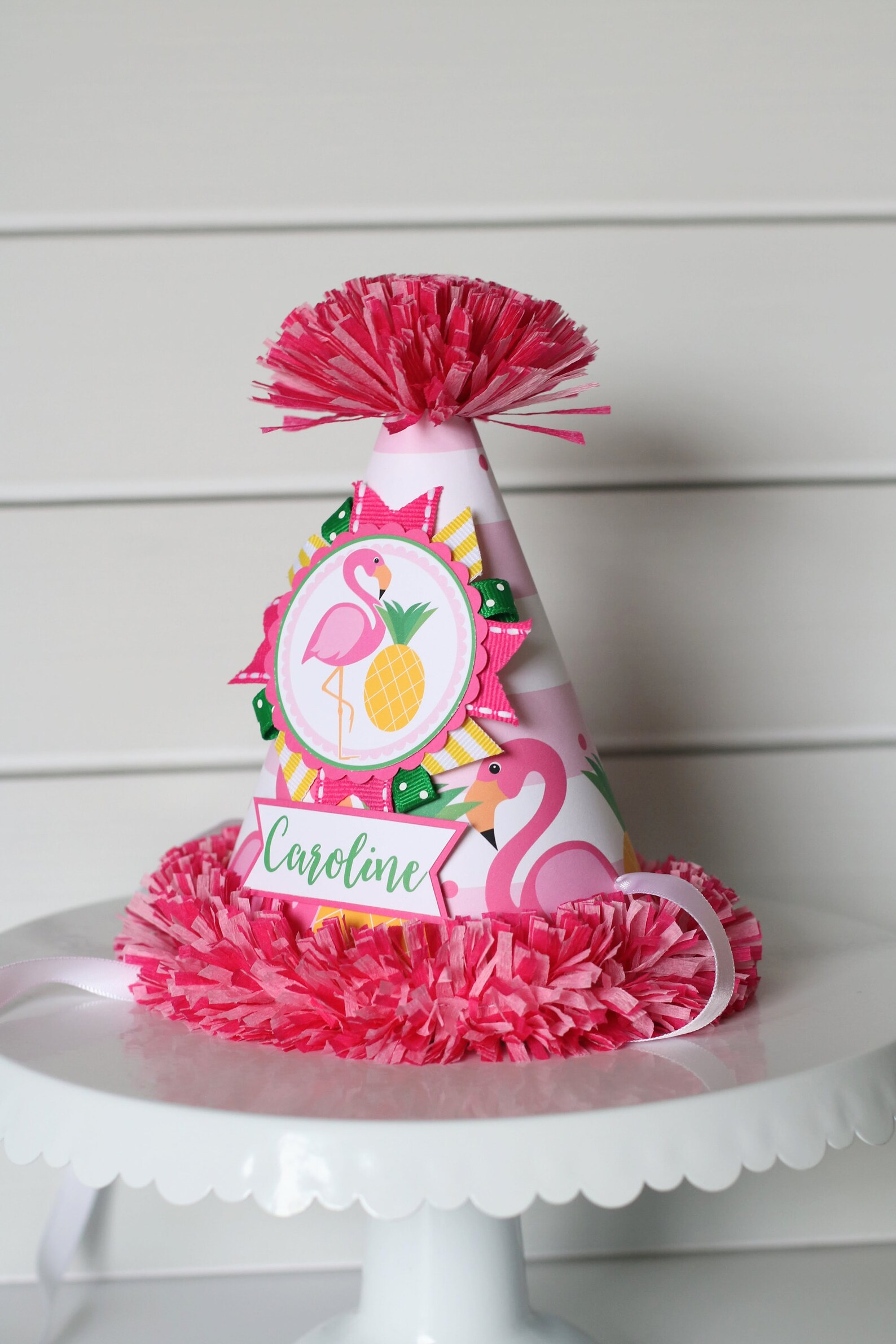 Flamingo Pineapple First Birthday Party Hat Tropical Summer Birthday ...