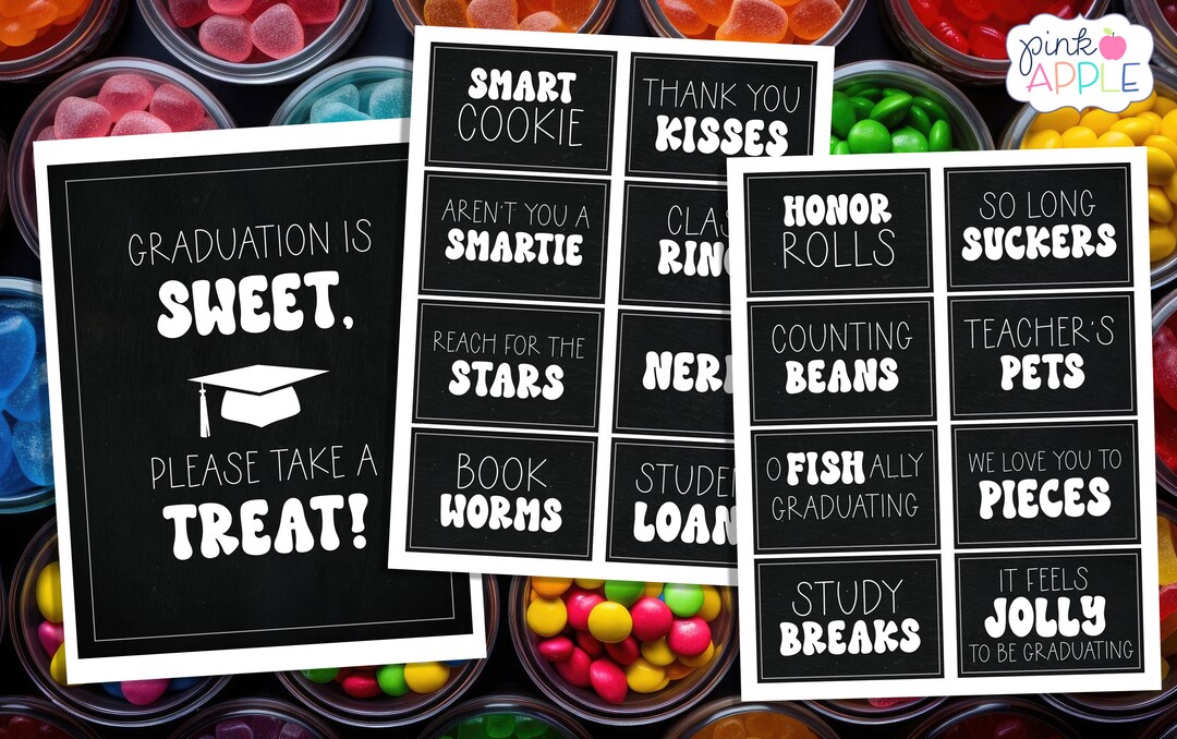 Graduation Candy Labels, Printable Graduation Party, Candy Buffet ...