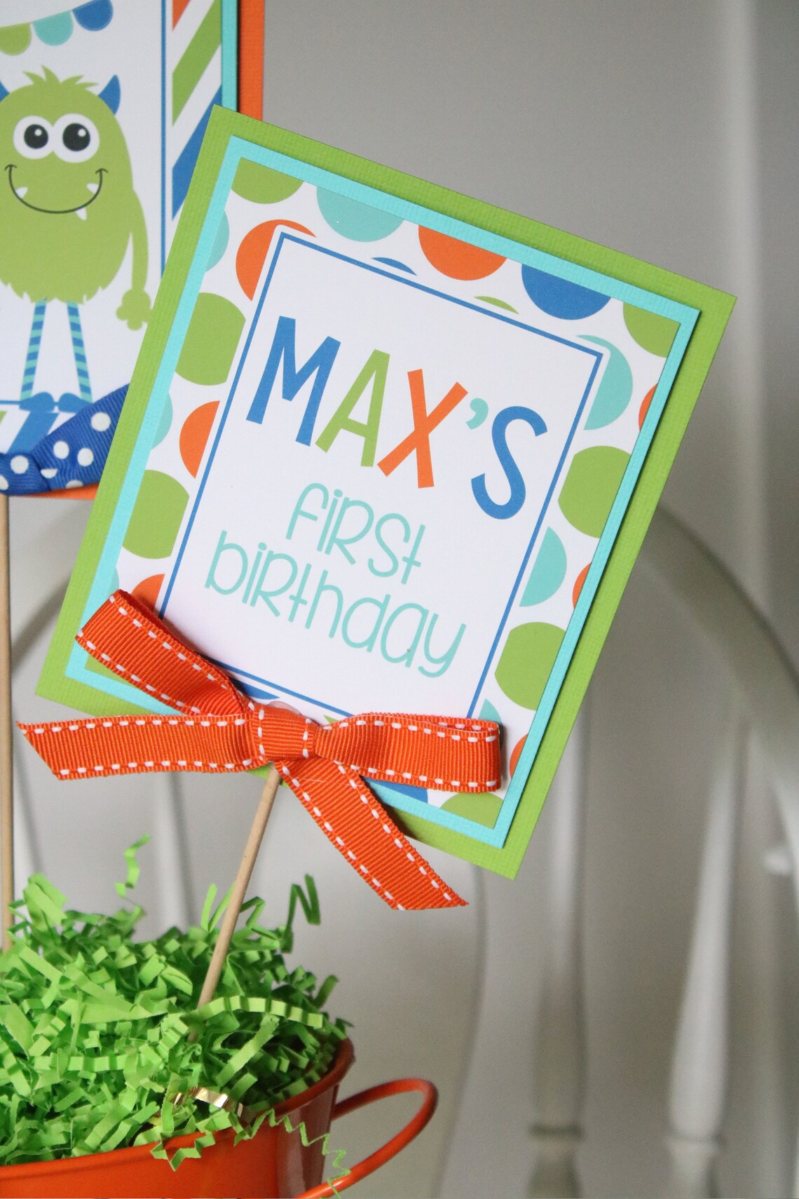 Monster Birthday Party Centerpiece Sticks Little Monster - Etsy