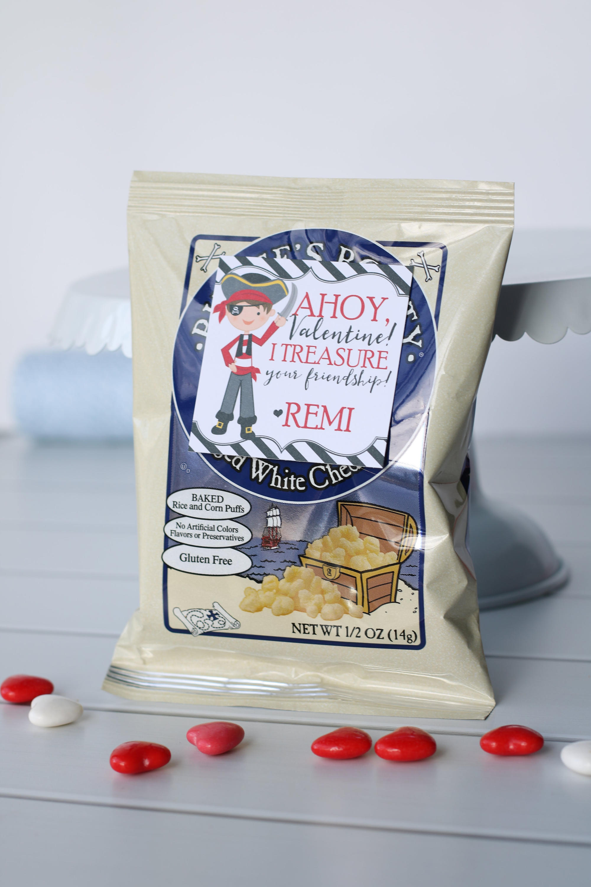 Pirate Valentine, Personalized Printable Valentine, Noncandy Kids ...