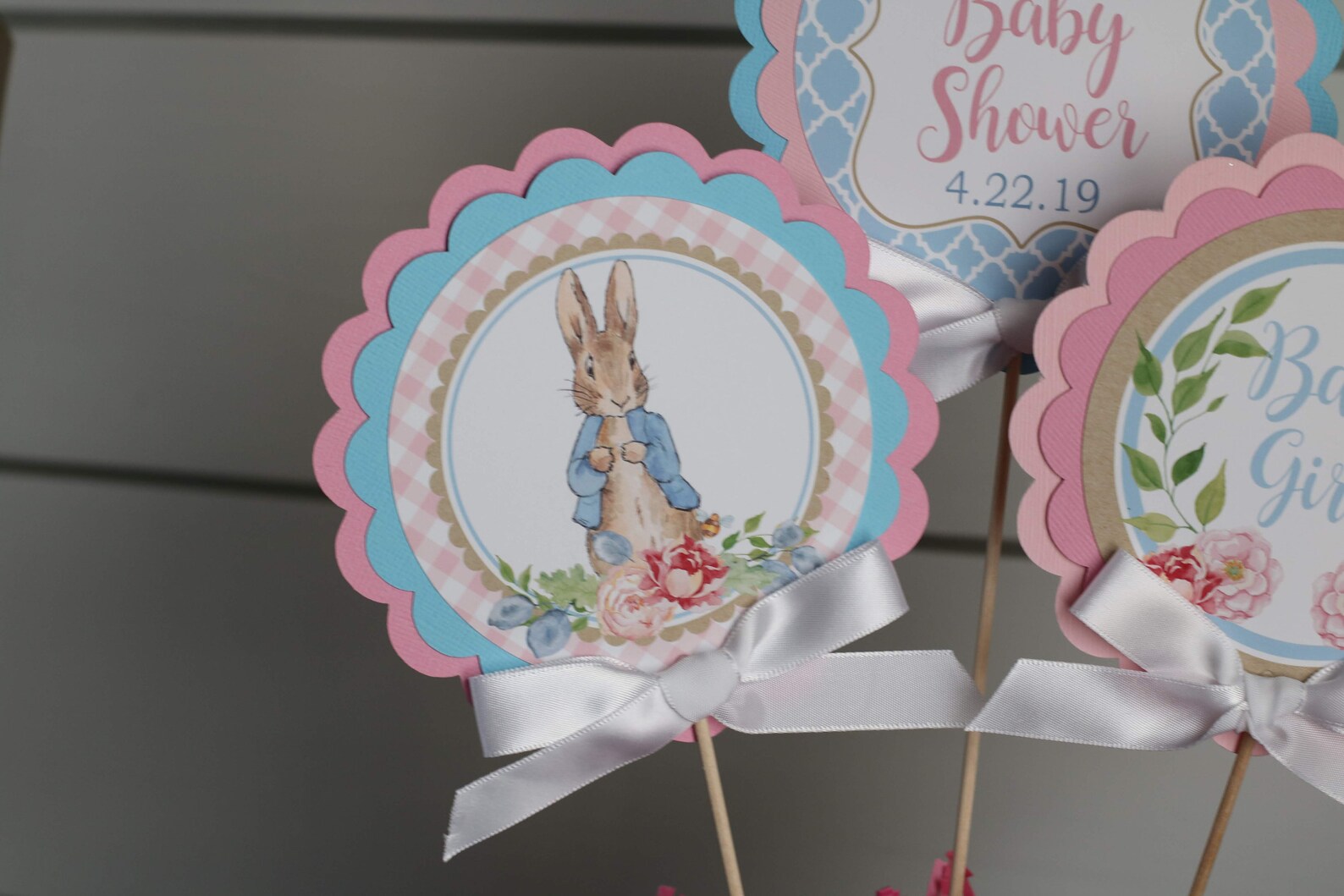 Peter Rabbit Baby Shower Girl Centerpiece Sticks Bunny Baby - Etsy
