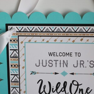 Wild One Tribal Boy Welcome Door Sign, Tribal Boy Birthday Decorations ...