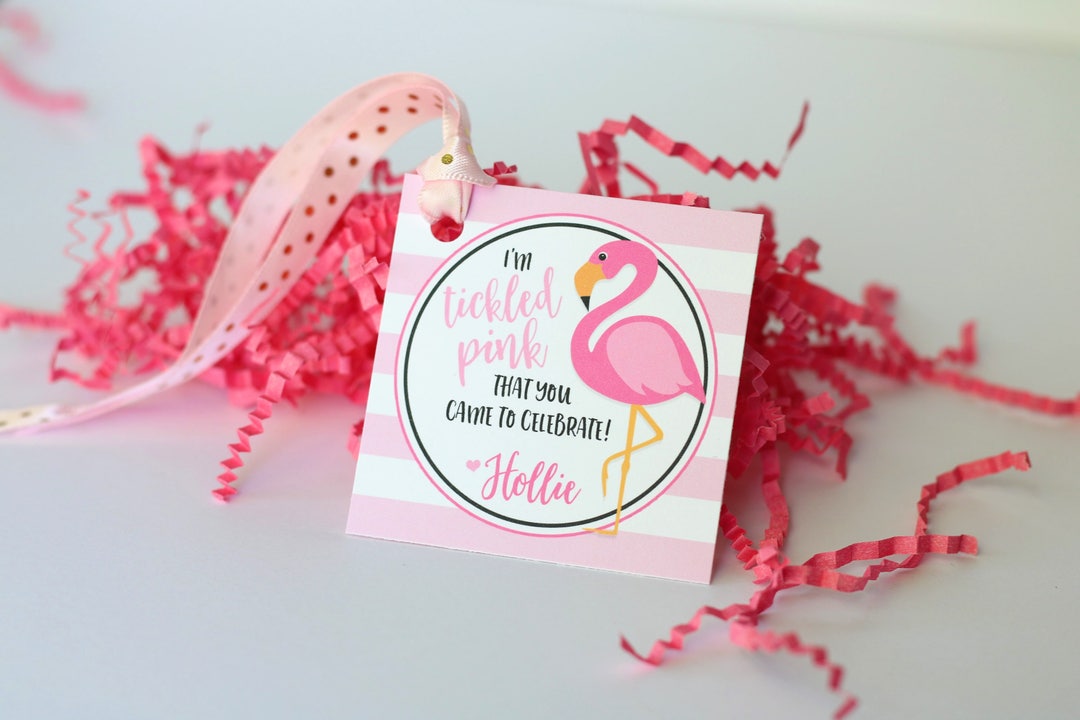 Flamingo Birthday Party Favor Tags/stickers - Flamingo Birthday ...