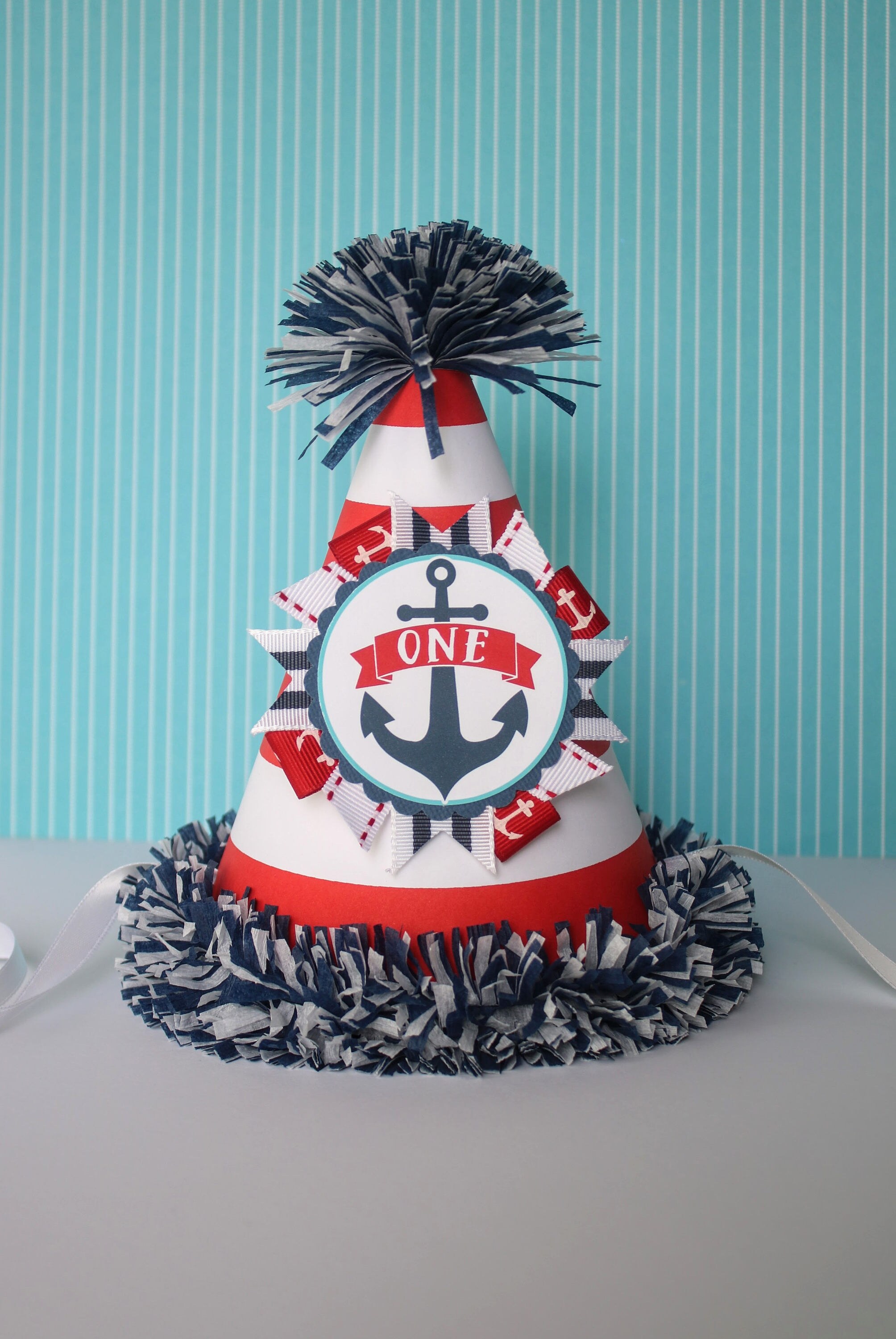 Nautical Birthday Party Hat Nautical Anchors Birthday Boy - Etsy
