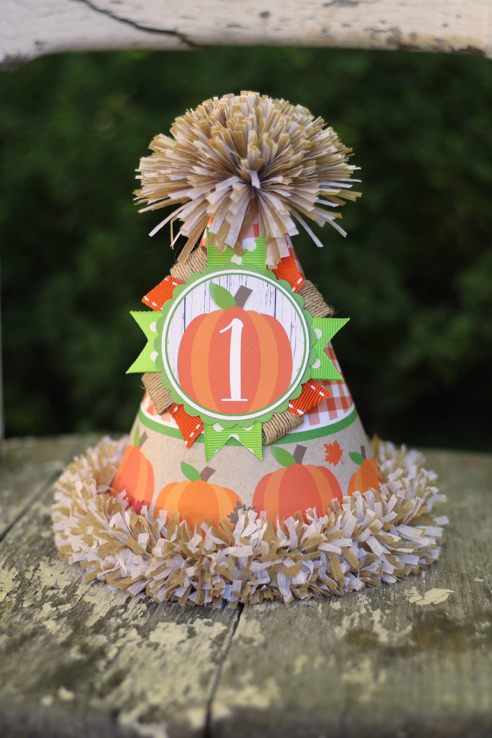 Pumpkin Birthday Party Hat - Pumpkin Patch Fall First Birthday Party ...