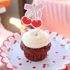 Cherry Cupcake Toppers, Cherry on Top Party Decor, Cherry First ...