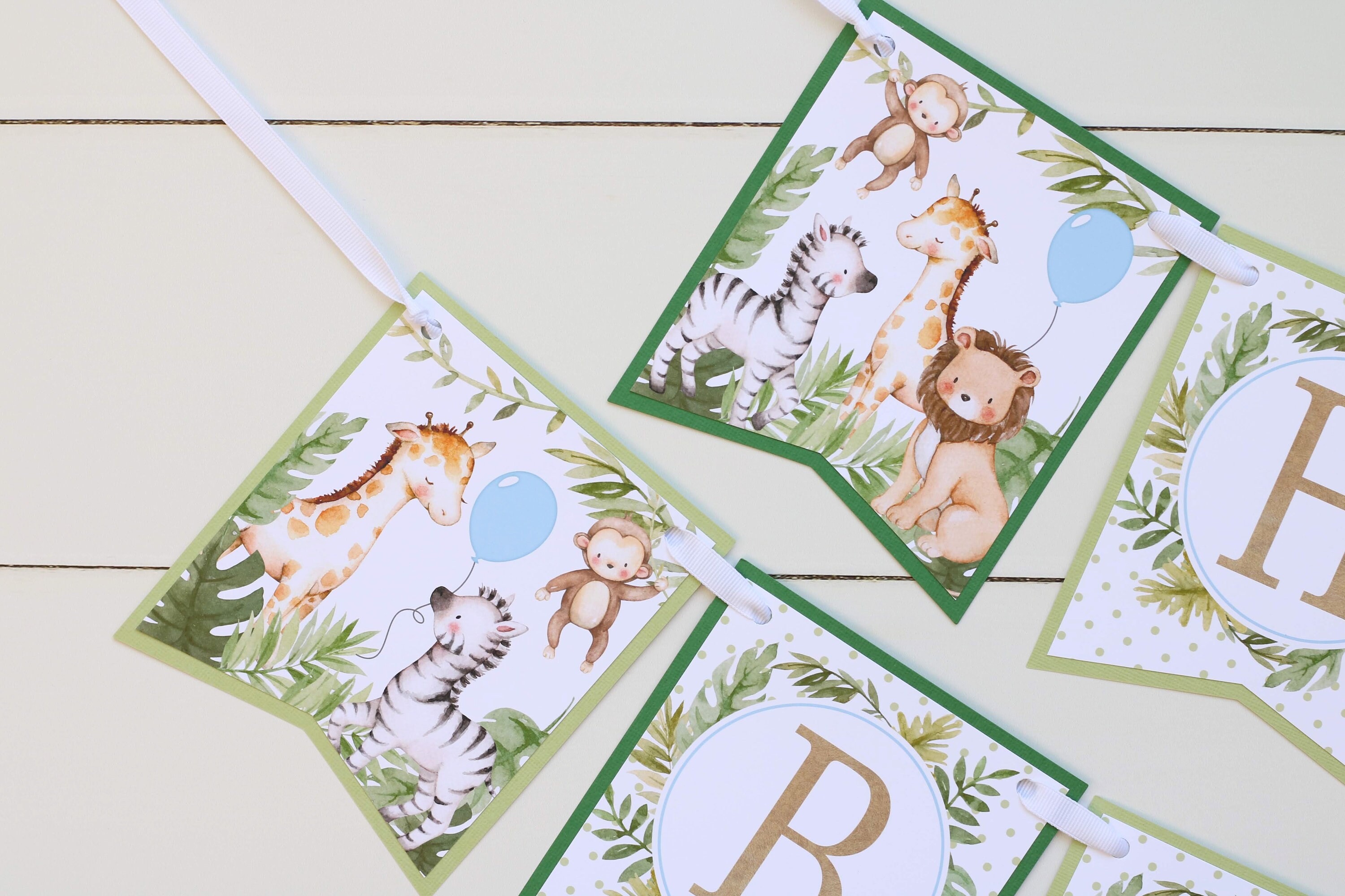 Jungle Animals Birthday Banner Safari First Birthday Banner - Etsy