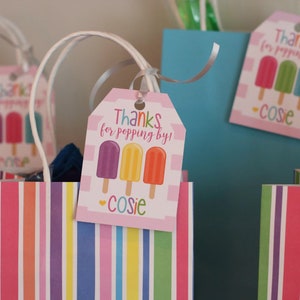 Popsicle Girl Birthday Party Favor Tags/stickers - Bright Colorful ...