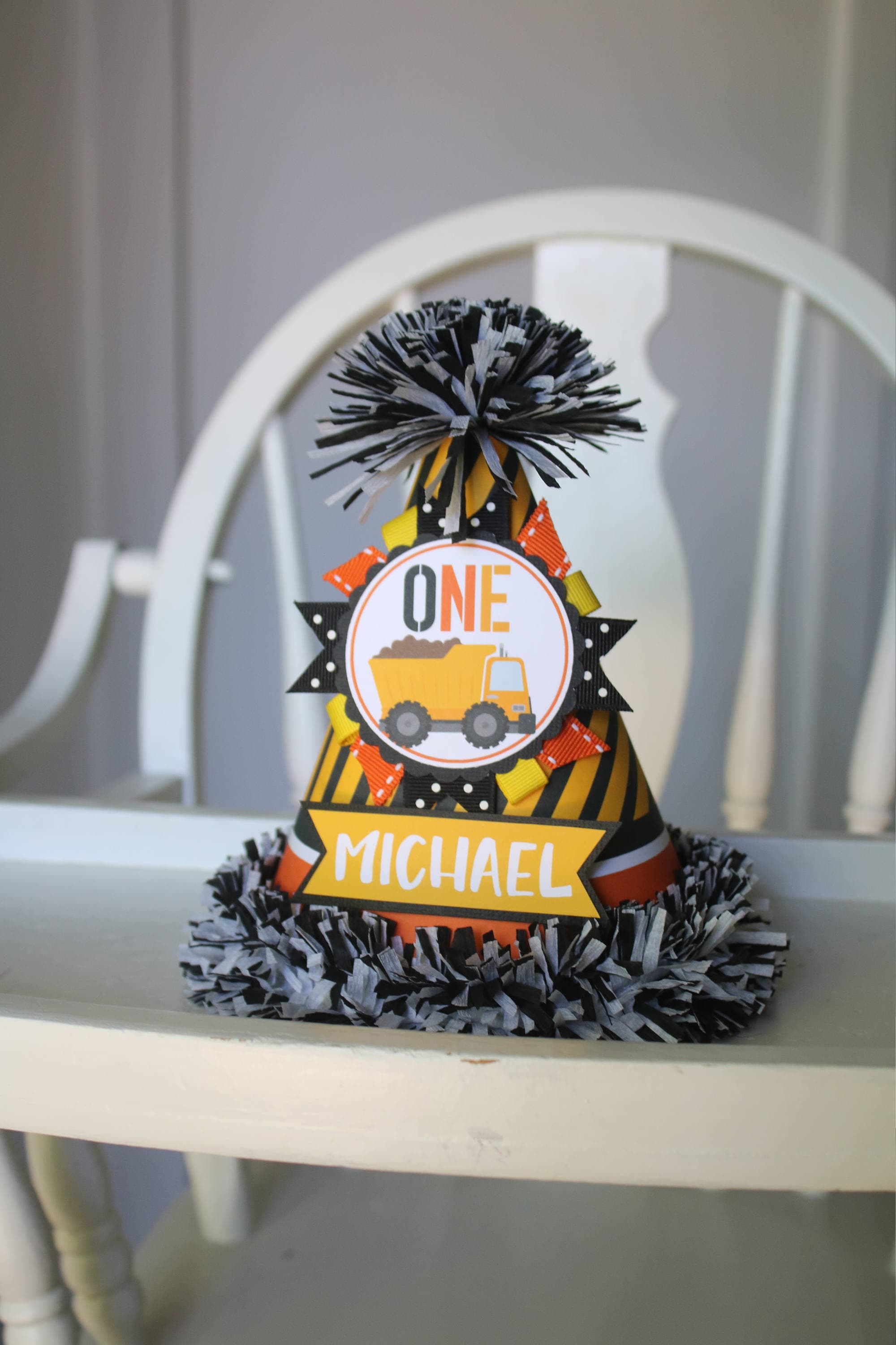 Construction Birthday Party Hat Boy First Birthday Party Hat - Etsy
