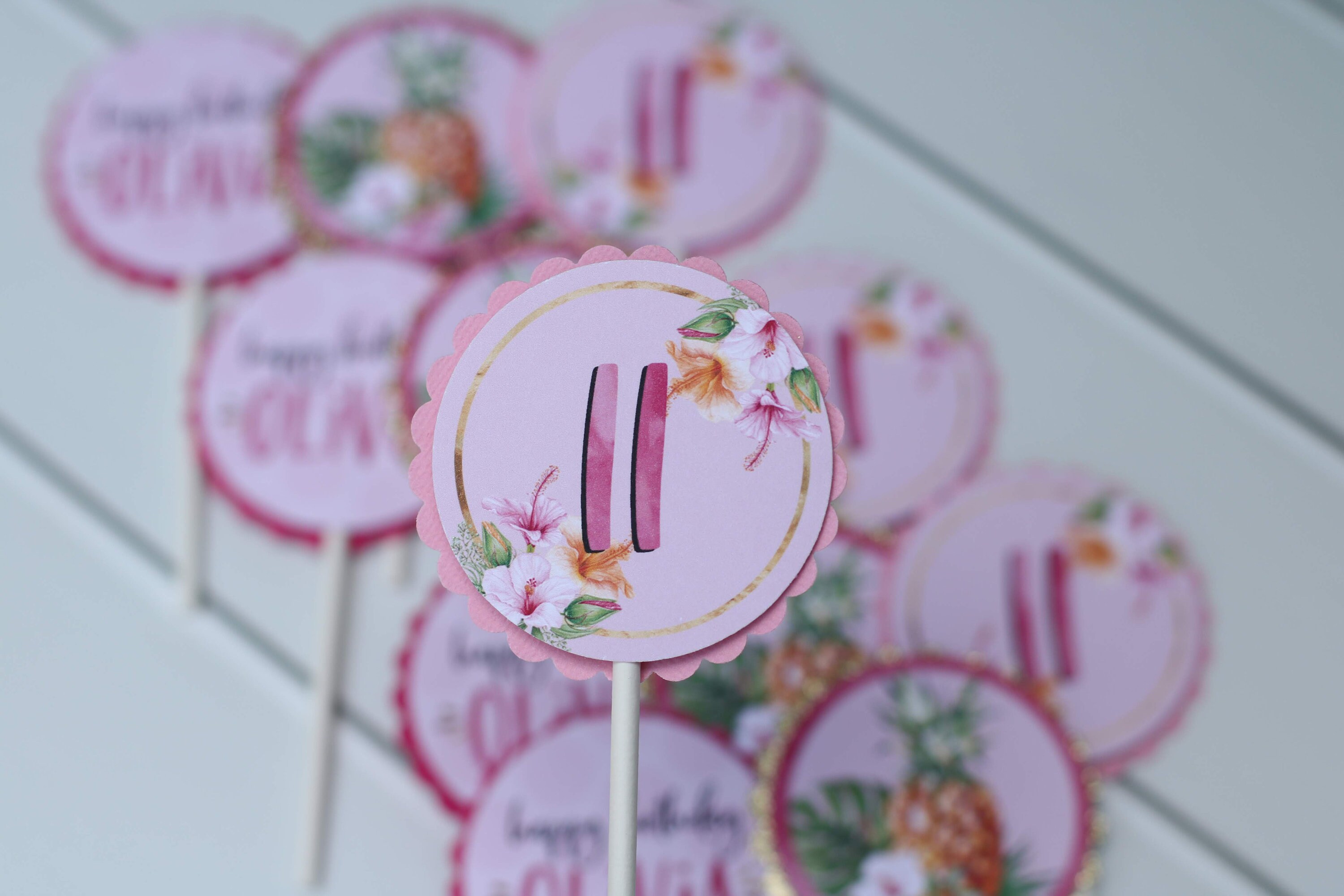 Pineapple Birthday Cupcake Toppers - Party Like a Pineapple Birthday ...