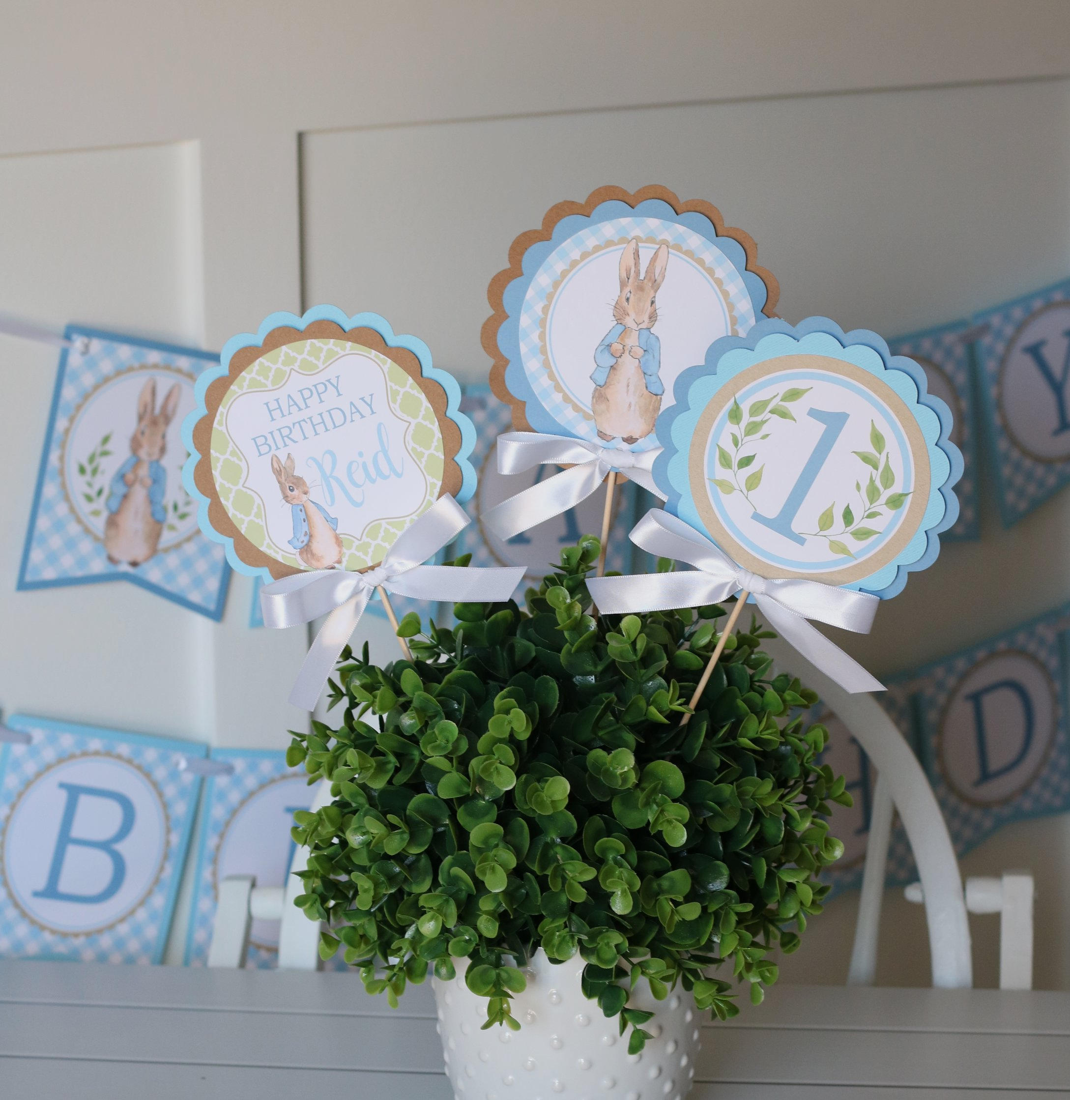Peter Rabbit Birthday Centerpiece Sticks First Birthday - Etsy