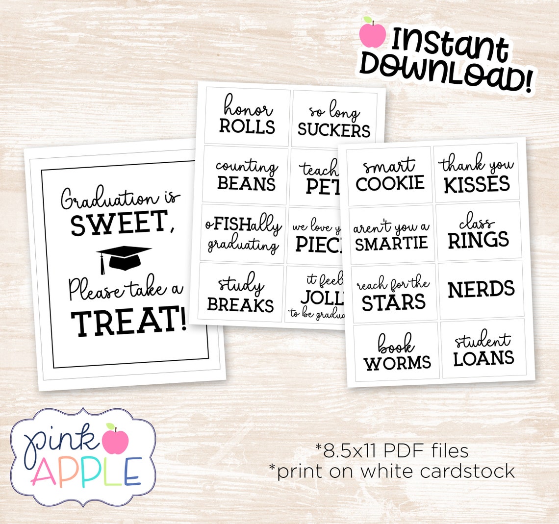 Graduation Candy Labels, Printable Graduation Party, Candy Buffet ...