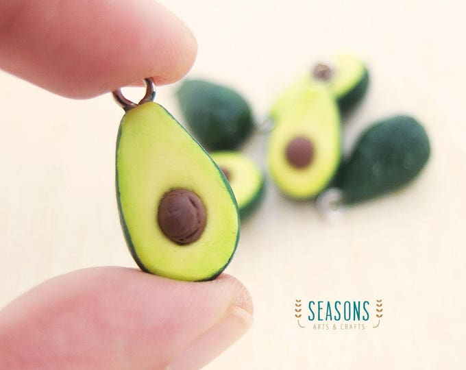 Avocado Clay Charm Jewelry Supply Miniature Food Food Jewelry Planner ...